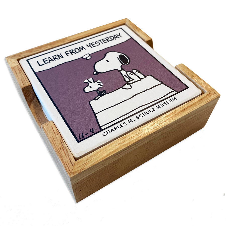 Snoopy & Woodstock Square Coaster Set – CHARLES M. SCHULZ MUSEUM STORE